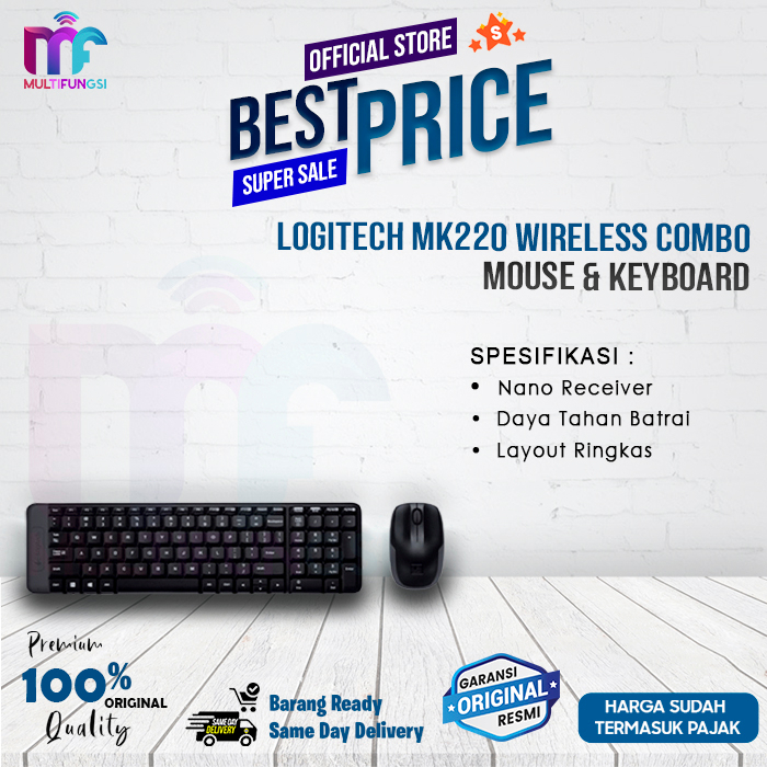 Jual Logitech Mk220 Wireless Combo Mouse And Keyboard Shopee Indonesia
