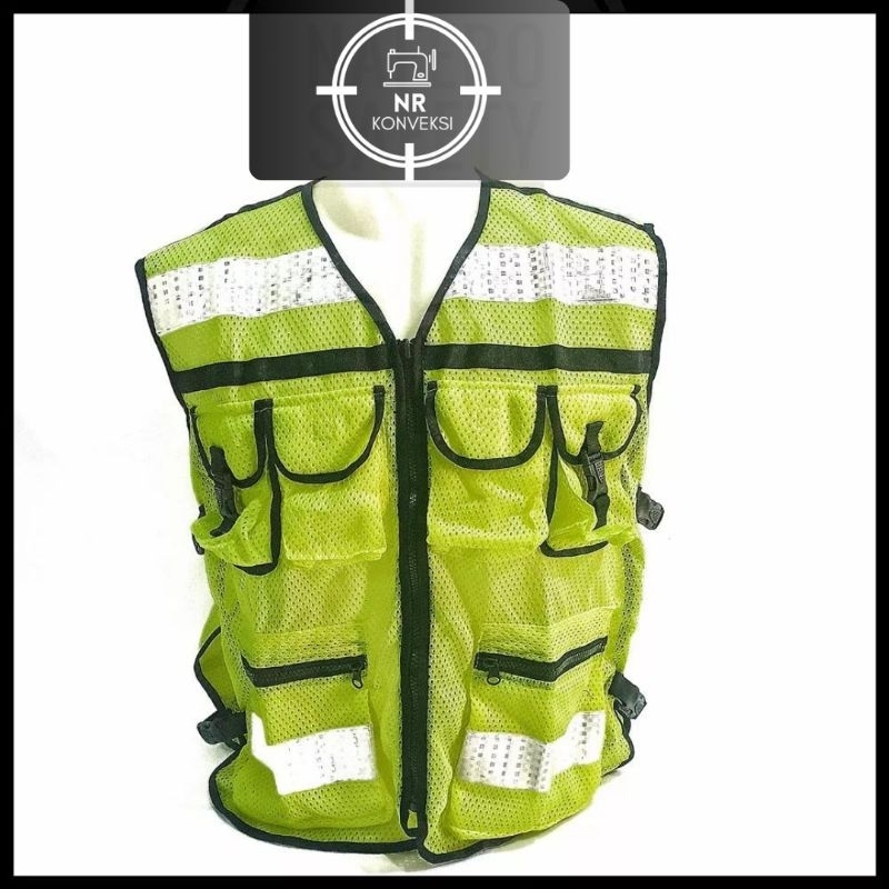 Jual Rompi Safety 6 Kantong / Rompi Proyek Jala / Rompi Kerja Lapangan ...