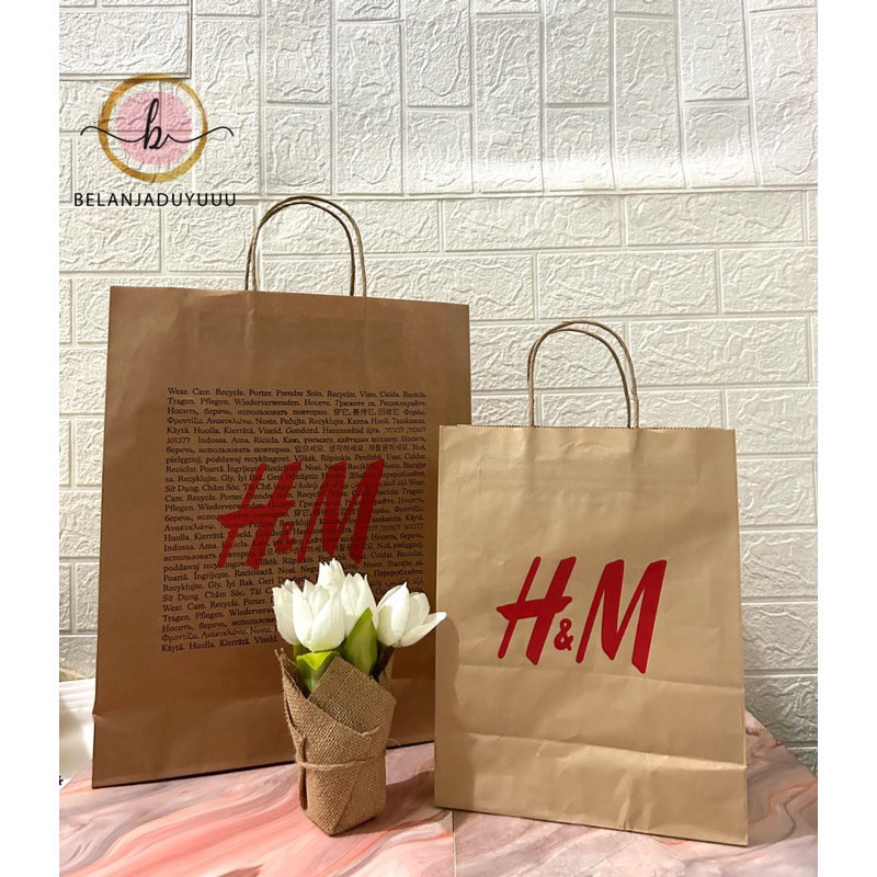 Jual Paper Bag H&M Coklat Original Store | Shopee Indonesia