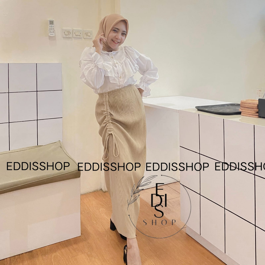 Jual ROK PREMIUM SPAN PLISKET LIDI / YURE SKIRT PLEATS LIDI ROK SPAN PLISKET KANTOR FORMAL ...