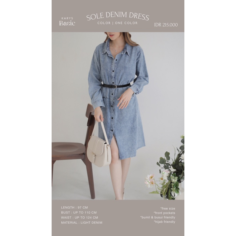 Jual KARYS - Sole Denim Dress - Terusan Denim Wanita - Pakaian Jeans ...