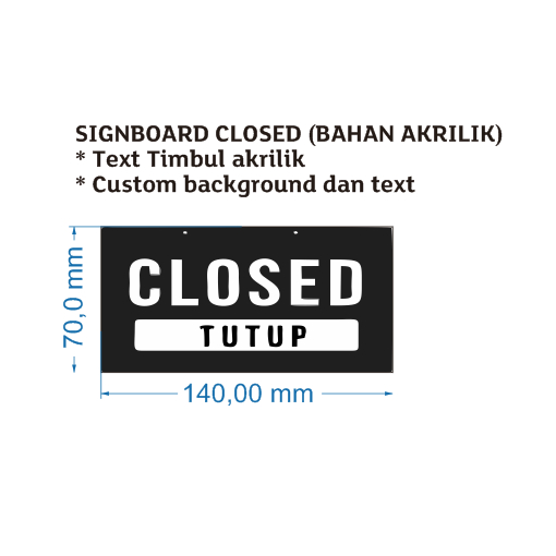 Jual signboard open close AKRILIK - TEXT TIMBUL | Shopee Indonesia