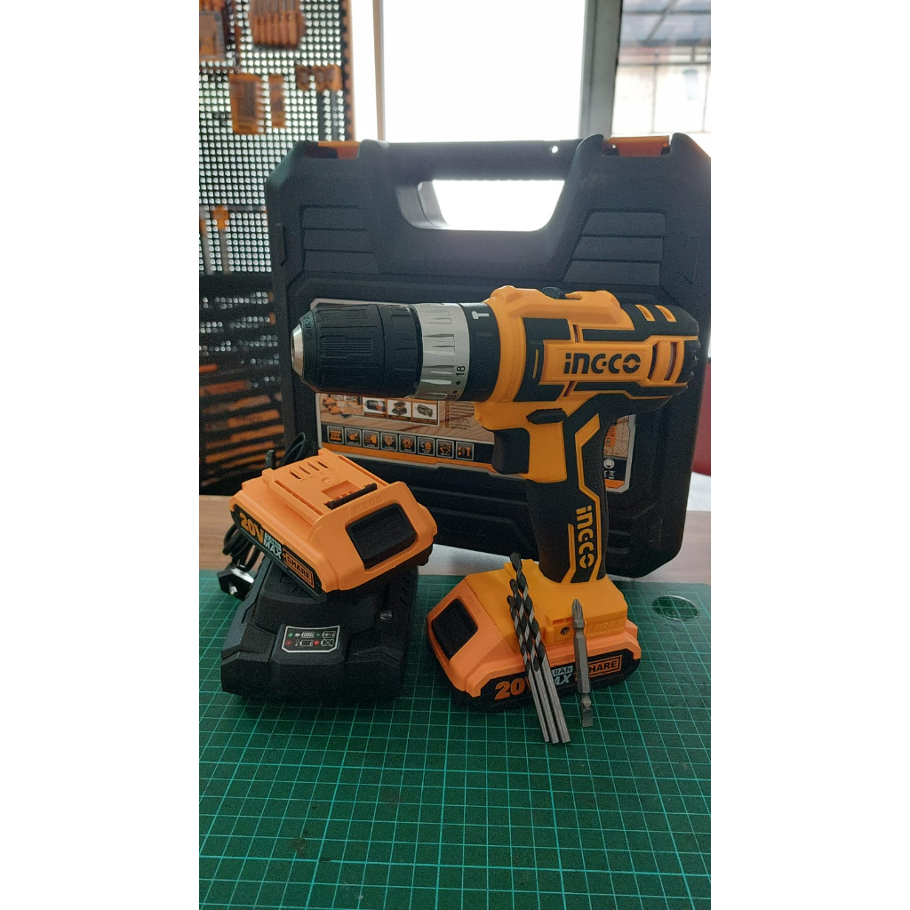 Jual Bor Baterai 10 mm 20v Cordless Impact Drill 10mm INGCO CIDLI200215 ...