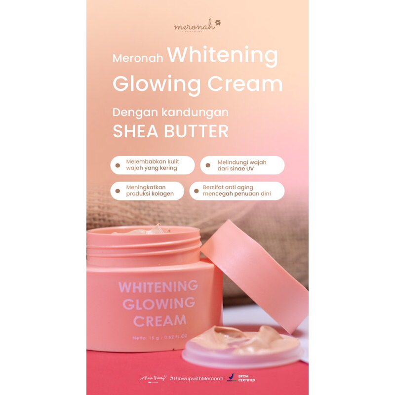 Jual Meronah glowing cream 2in1 (bisa buat siang & malam hari) | Shopee ...