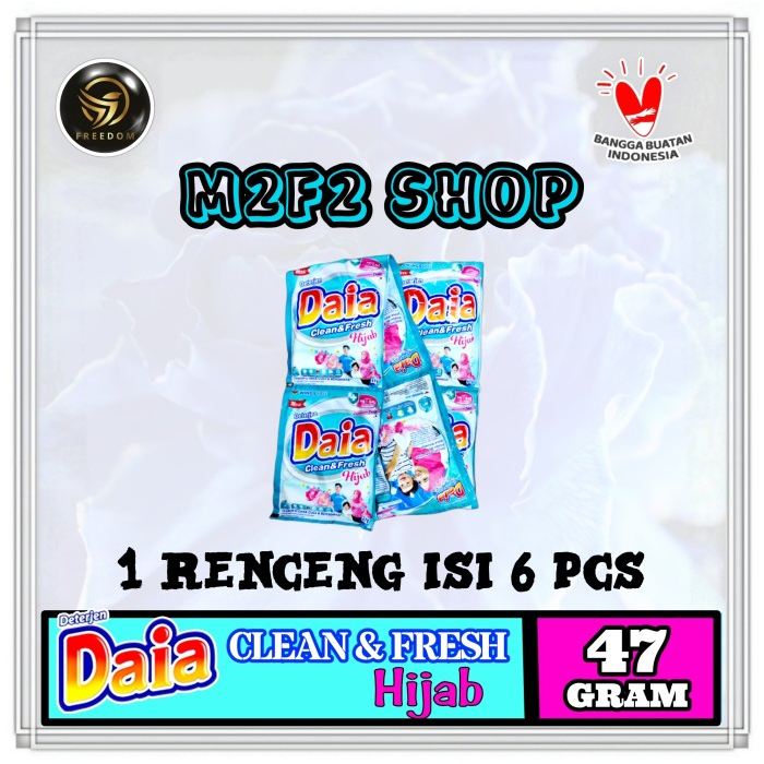 Jual Daia Clean & Fresh Hijab Detergent Bubuk Cuci Baju Sachet - 47 gr (Kemasan 1 Renceng ...