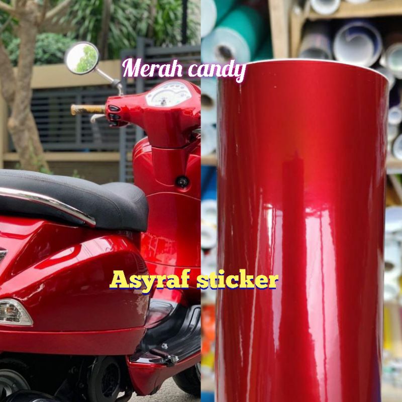 Jual SKOTLET STICKER SCOTLITE MOTOR WARNA MERAH CANDY | Shopee Indonesia