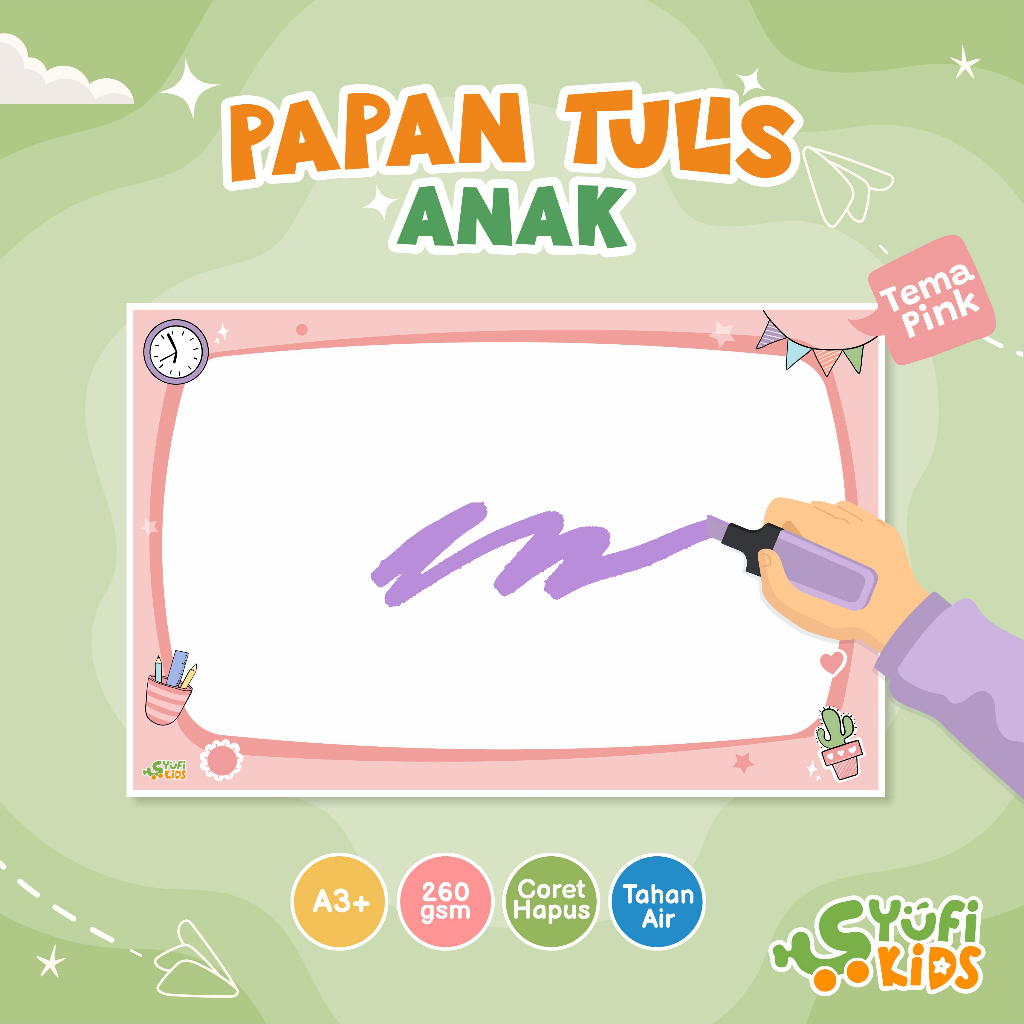 Jual Papan Tulis Anak / Whiteboard Anak / Papan Tulis tempel dinding ...