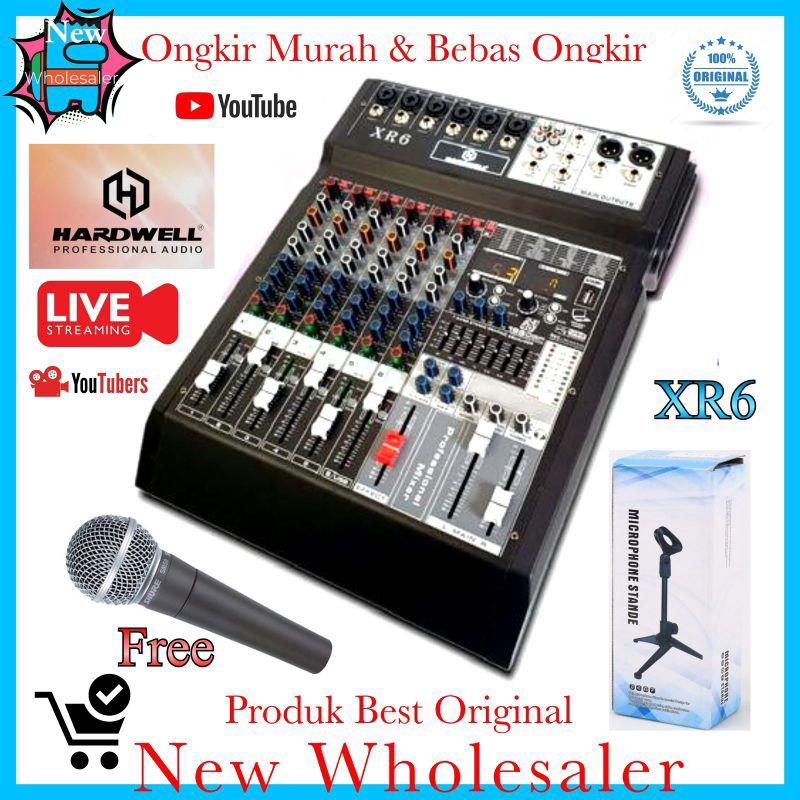 Jual Mixer Audio 6 Channel Hardwell XR6 Original Resmi Xr 6 new Mixing | Shopee Indonesia