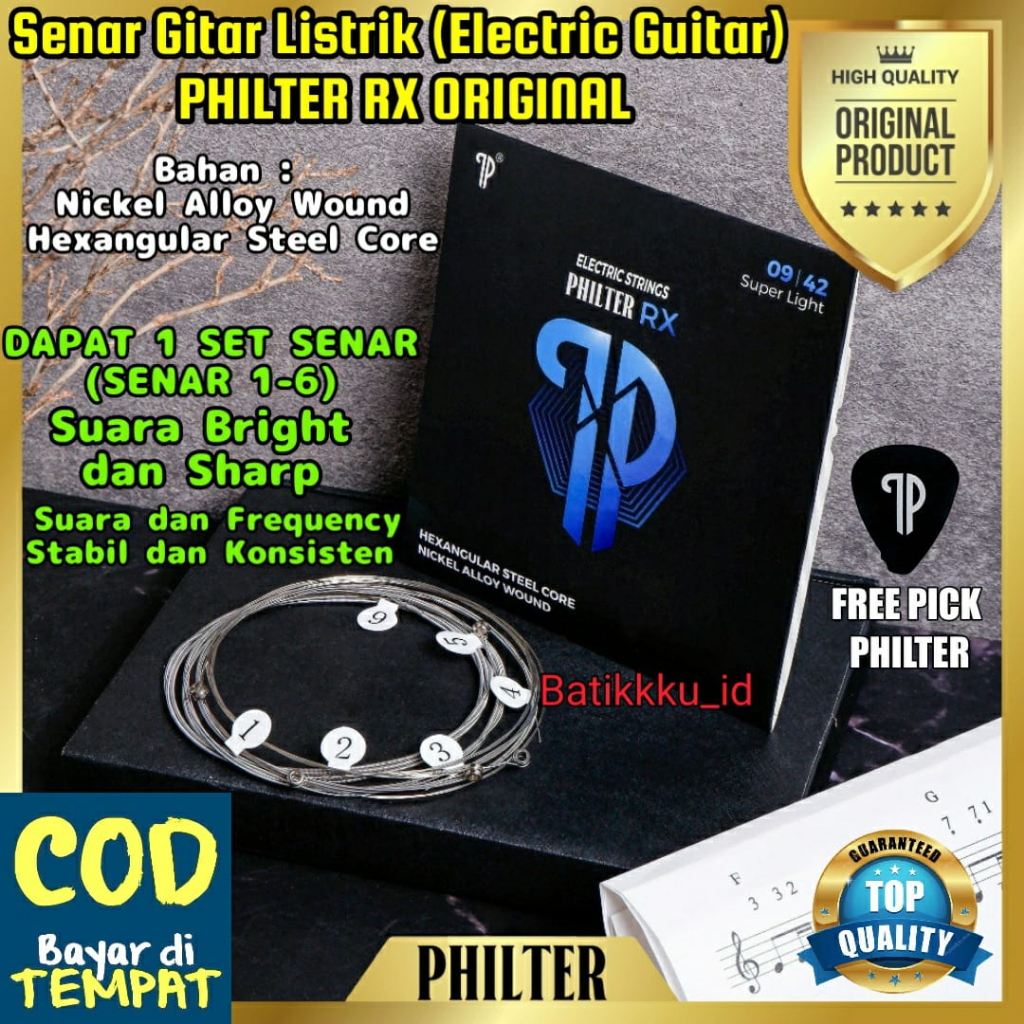 Jual Senar Gitar Elektrik PHILTER RX ORIGINAL 1 SET SENAR ELECTRIC ...