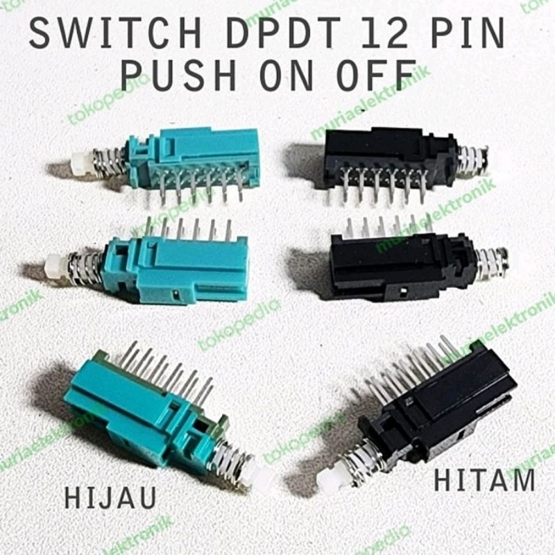 Jual switch 2x6 12p / switch 12pin / switch dpdt 2x6 / saklar tekan on ...