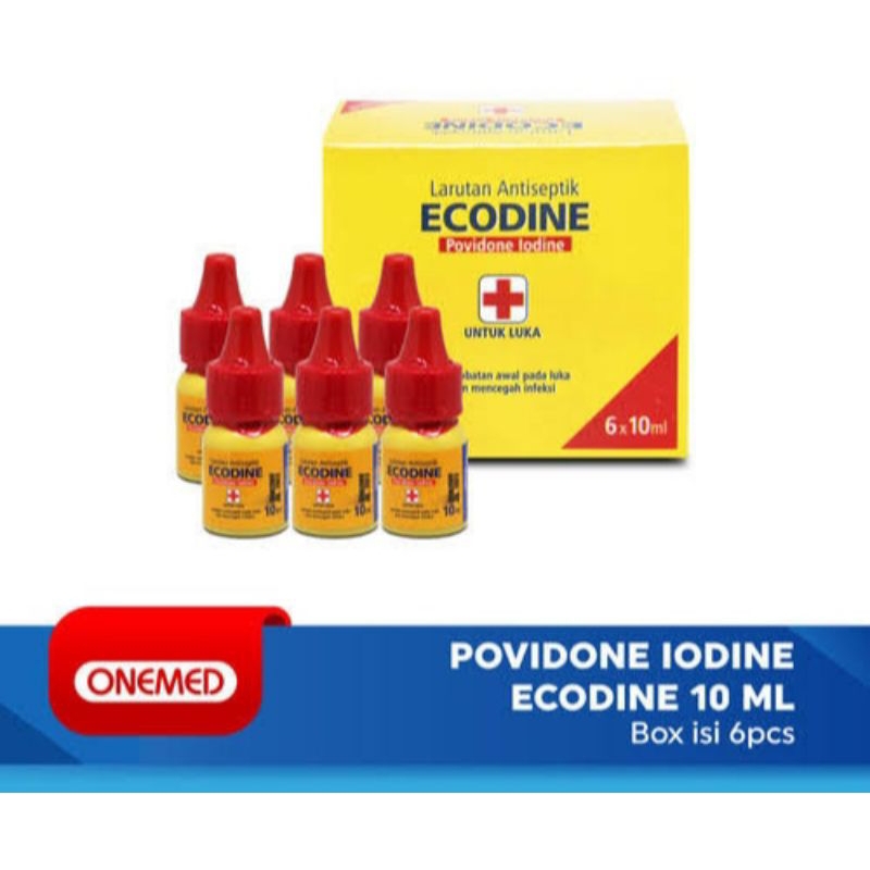 Jual POVIDONE IODINE ONEMED 10ML 1BOX ISI 6PCS / ECODINE / BETADINE | Shopee Indonesia