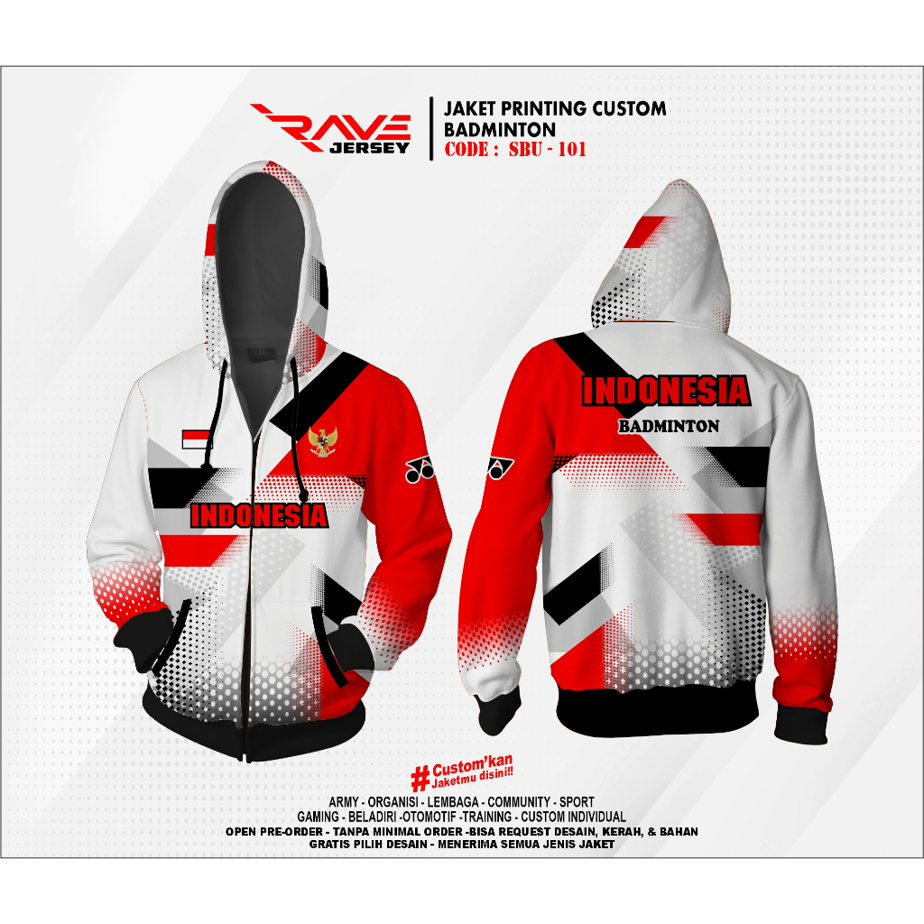 Jual JAKET OLAHRAGA BADMINTON FULL PRINTING SUBLIM CUSTOM (DESAIN SUKA ...