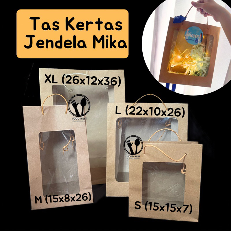 Jual PAPER BAG WINDOW GOODIE BAG PAPER BAG TAS KERTAS MIKA JENDELA ...