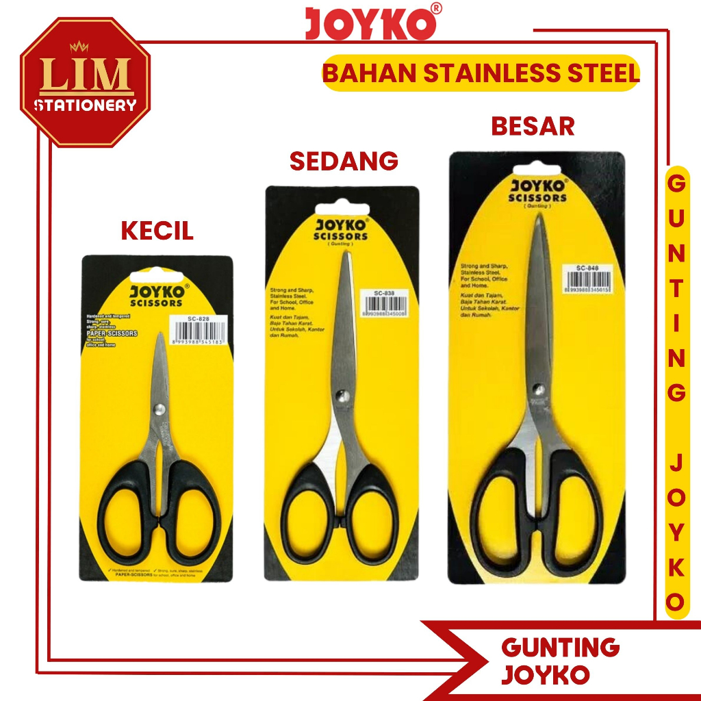 Jual Gunting Joyko Stainless Steel Besar/Sedang/Kecil (Pcs) SC828-838 ...