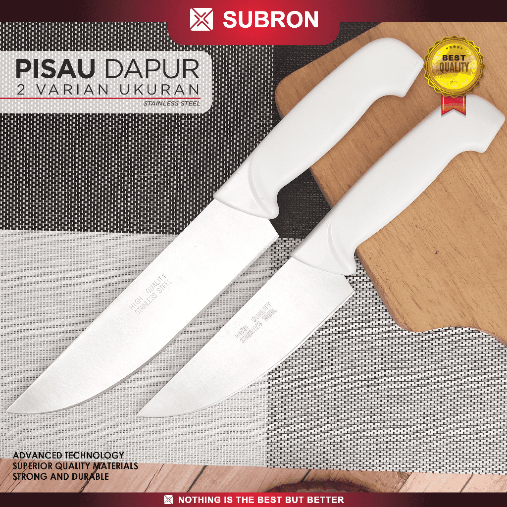 Jual SUBRON Pisau Dapur Stainless Steel 28cm 33cm Tajam Kitchen Chef ...