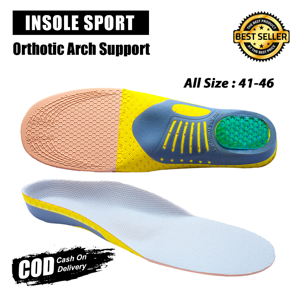 Jual Insole Alas Dalam Sepatu Shock Absorb Gel Orthotic Arch Insole ...