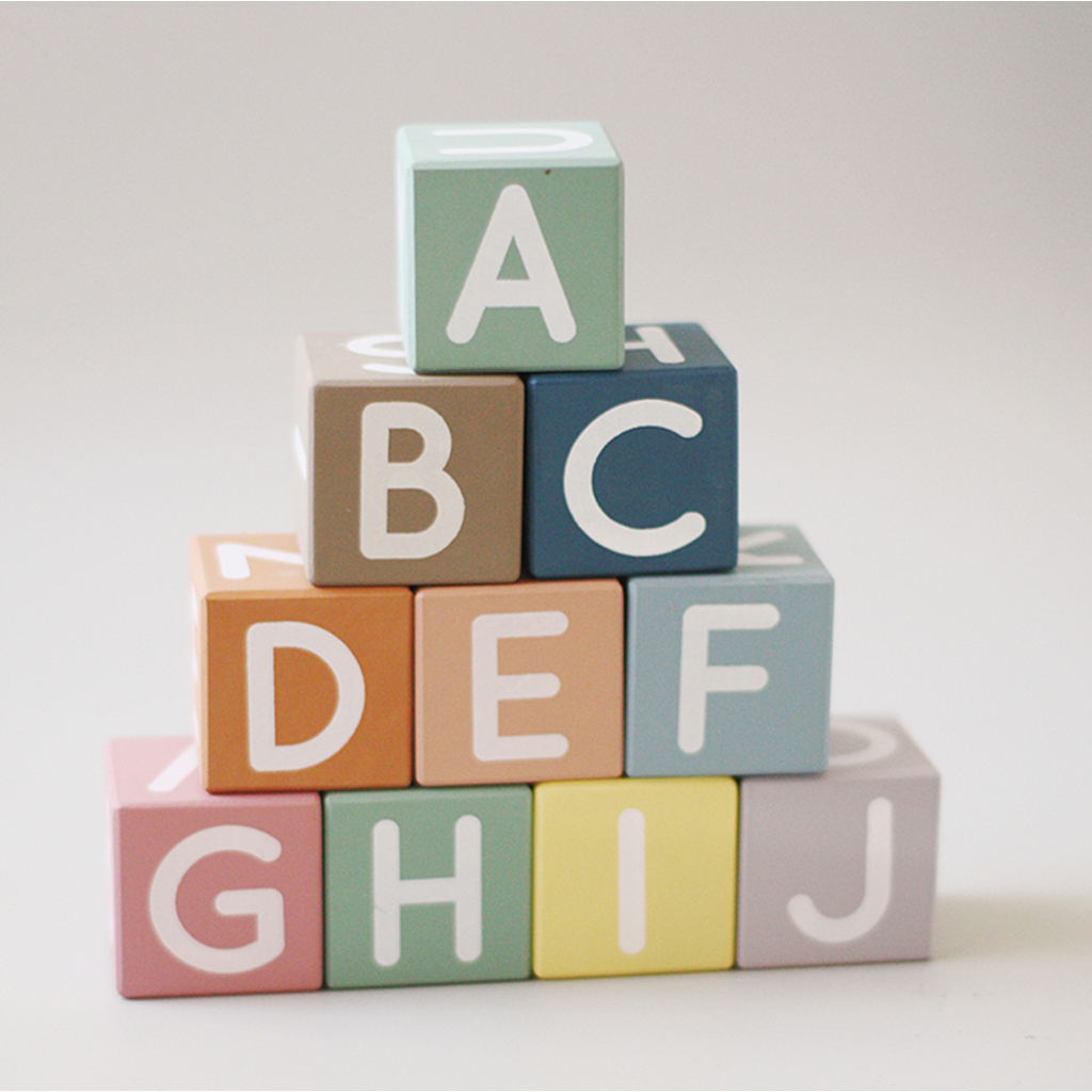 Jual Lettering and Life Colorful Uppercase Alphabet Blocks Wooden Toys ...