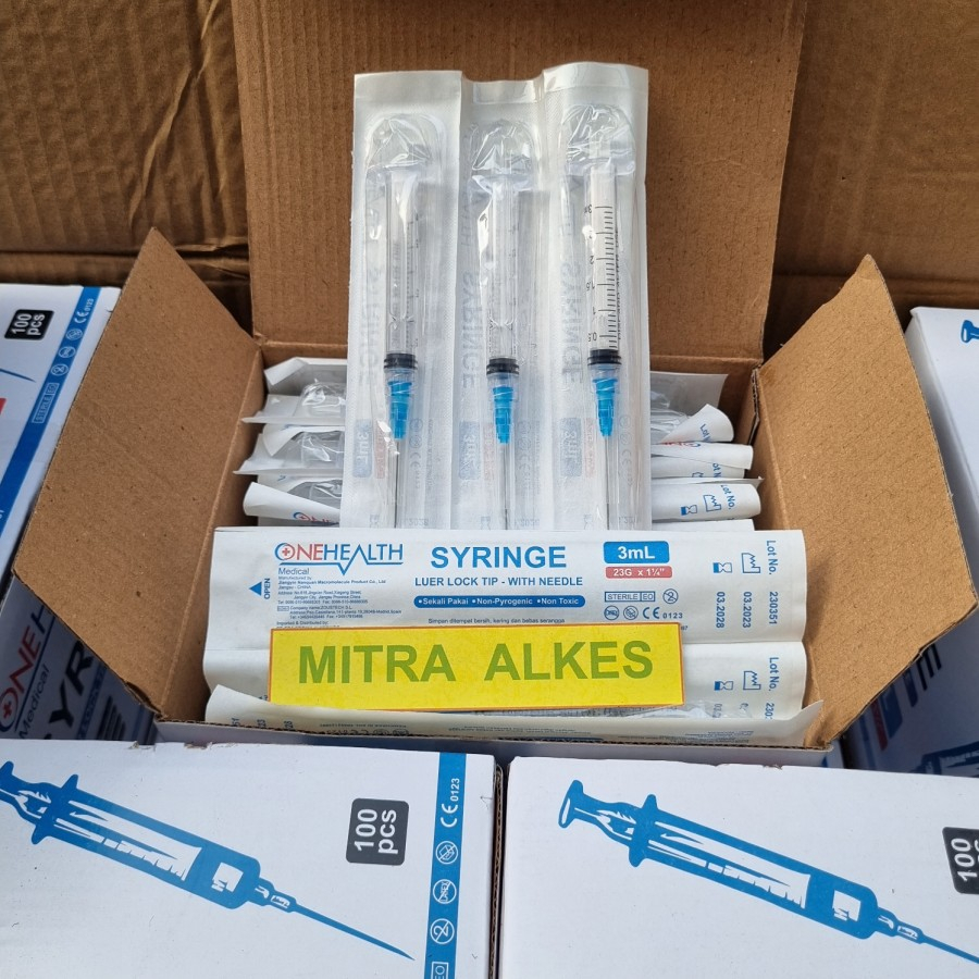 Jual Syringe 3cc OneHealth. Spuit 3 cc 3ml One Health. 3 ml OneHealt ...