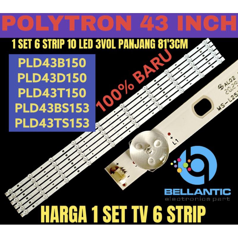 Jual BACKLIGHT TV LED POLYTRON 43 INCH PLD43B150 PLD43D150 PLD43T150 ...