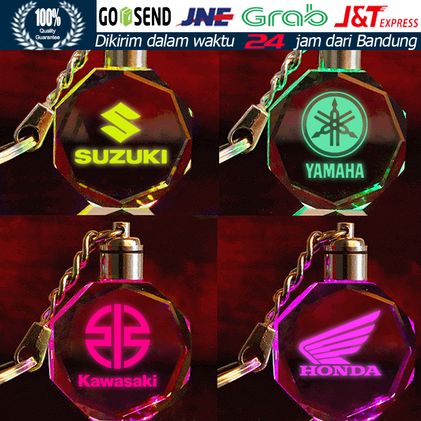 Jual Gantungan Kunci Bercahaya Kristal Sepeda Motor Dengan Logo Khusus ...