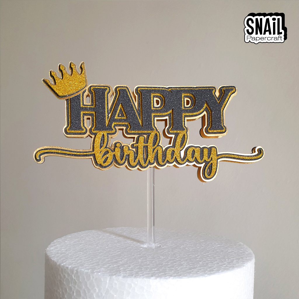 Jual Snail Papercraft Premium 3D Handmade Happy Birthday Cake Topper ...
