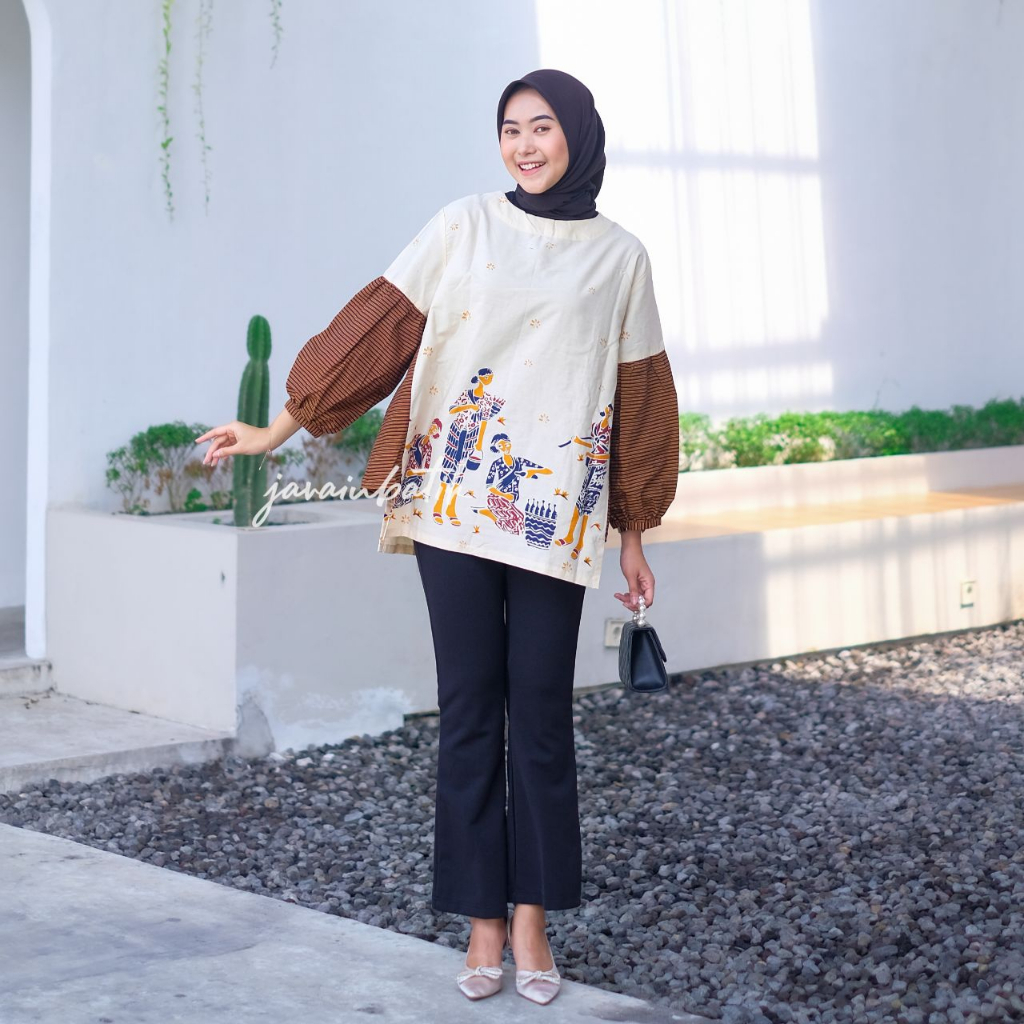 Jual javainbatik - TOP GENDHIS LURIK - atasan batik wanita - batik kerja - batik modern | Shopee ...