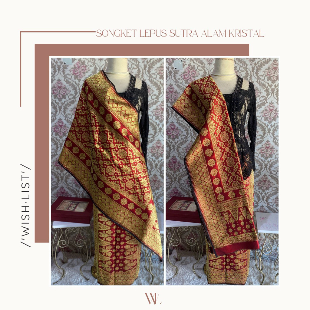 Jual Kain Tenun Tradisional LEPUS SUTRA ALAM KRISTAL Songket Kekinian Selendang Murah Ulos Model ...