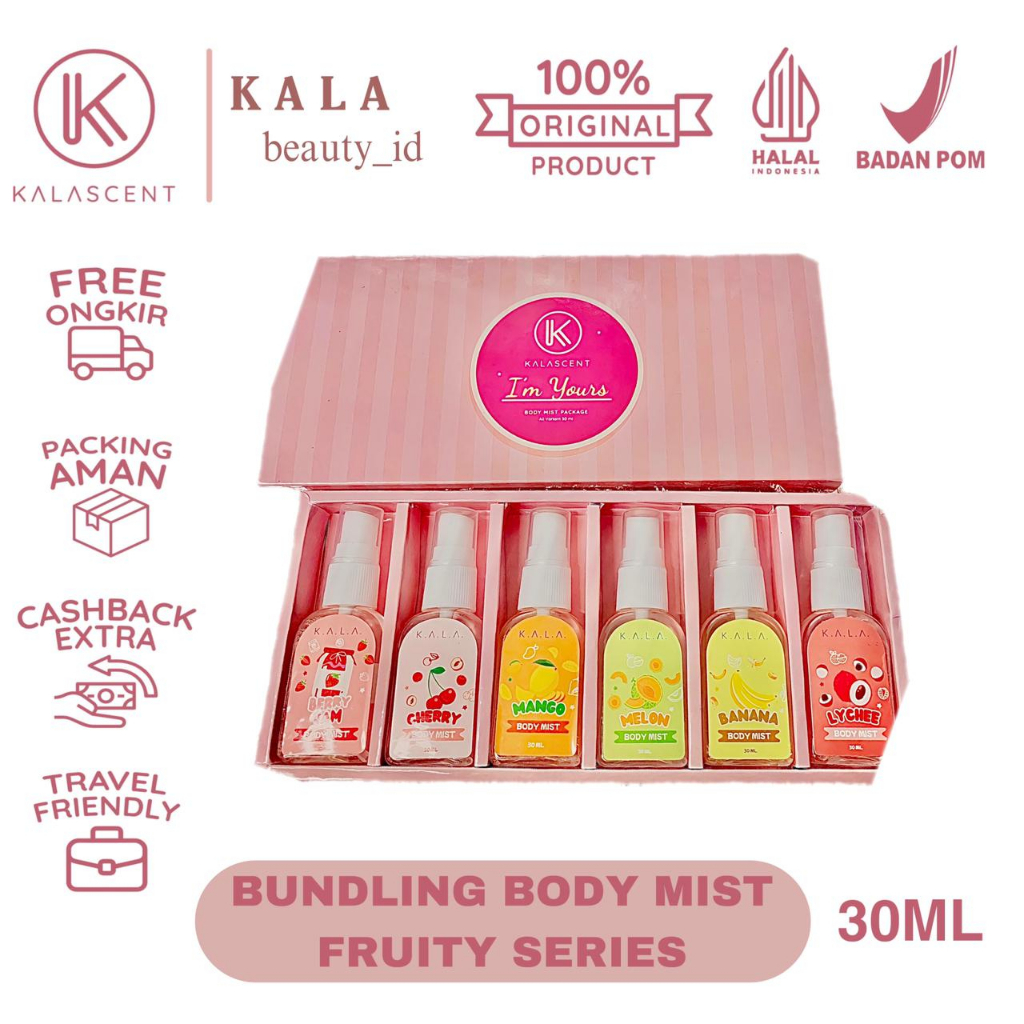 Jual KALA Get 6pcs Body Mist Package Fruity Series Spray 30ml | Shopee ...