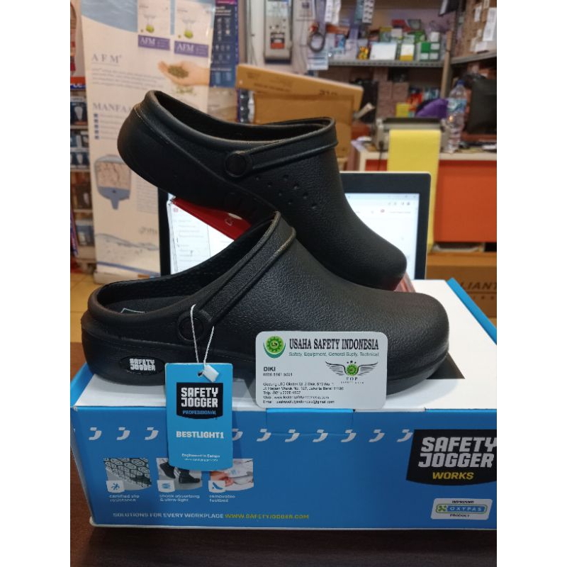 Jual Sepatu Sandal Jogger Bestlight Oxypas Black / Sendal Jogger ...