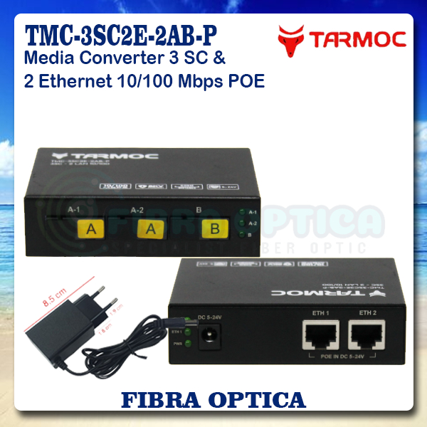 Jual Tarmoc TMC-3SC2E-2AB-P|Media Converter 3FO 2LAN / 3 FO 2 LAN 10/ ...