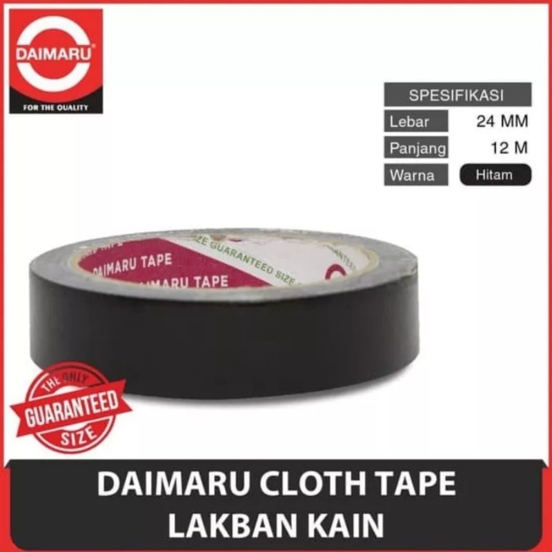 Jual Lakban Kain Linen Hitam, Lakban Jilid, Cloth Tape DAIMARU 24mm ...
