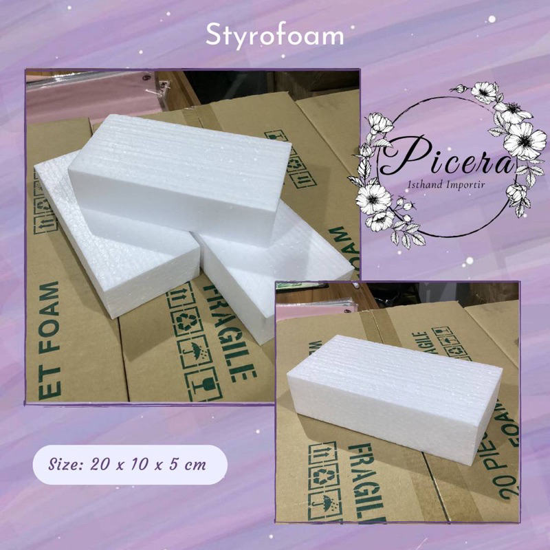 Jual Styrofoam/ Sterofoam/ Busa Gabus Putih untuk Flower Snack Money ...