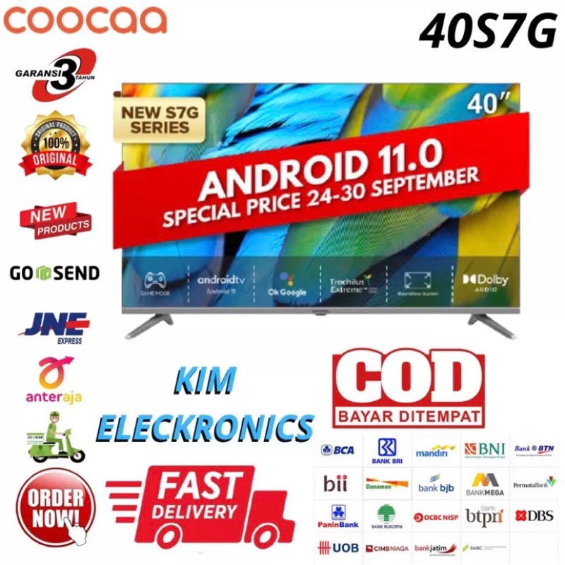 Jual COOCAA LED TV 40 INCH 40S7G - ANDROID 11 - DIGITAL TV - HDR 10 - 2 ...