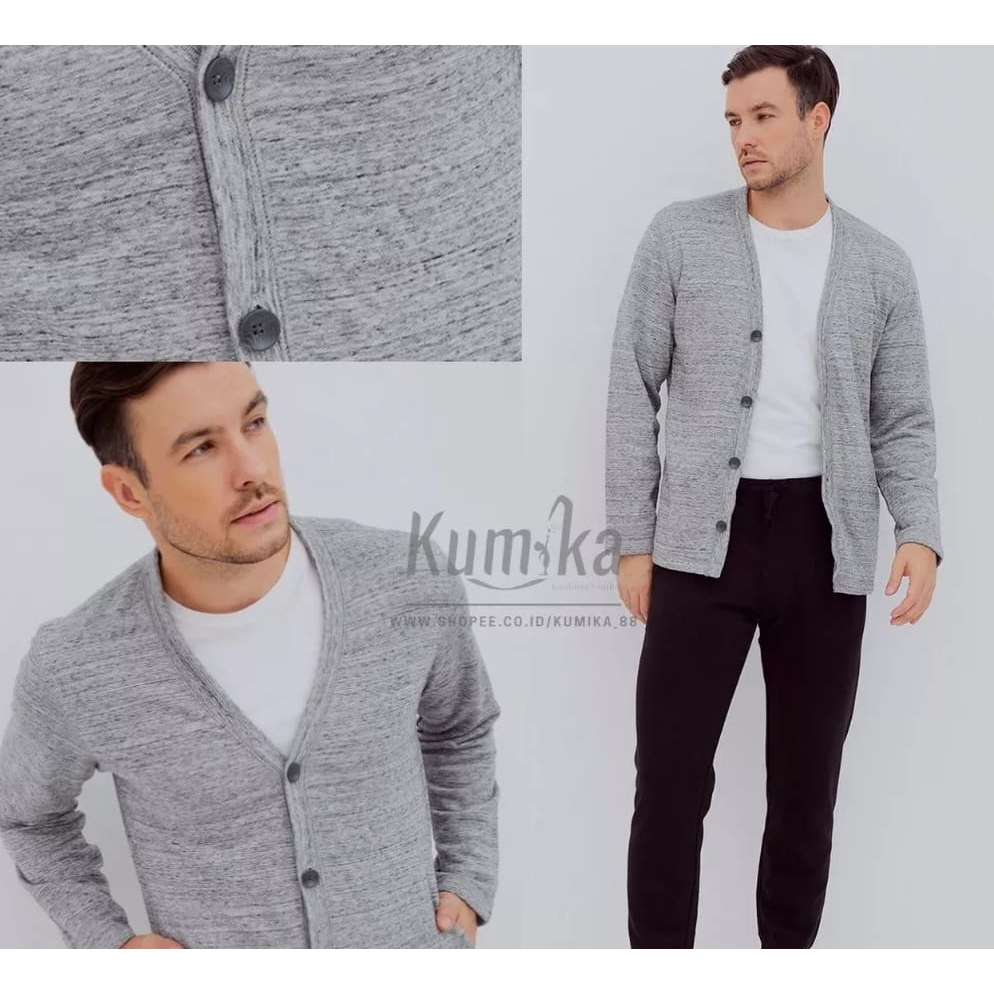Jual Pria Cardigan Viscose Cardigan Pocket V Cut Fine Marino (UNQK285C ...