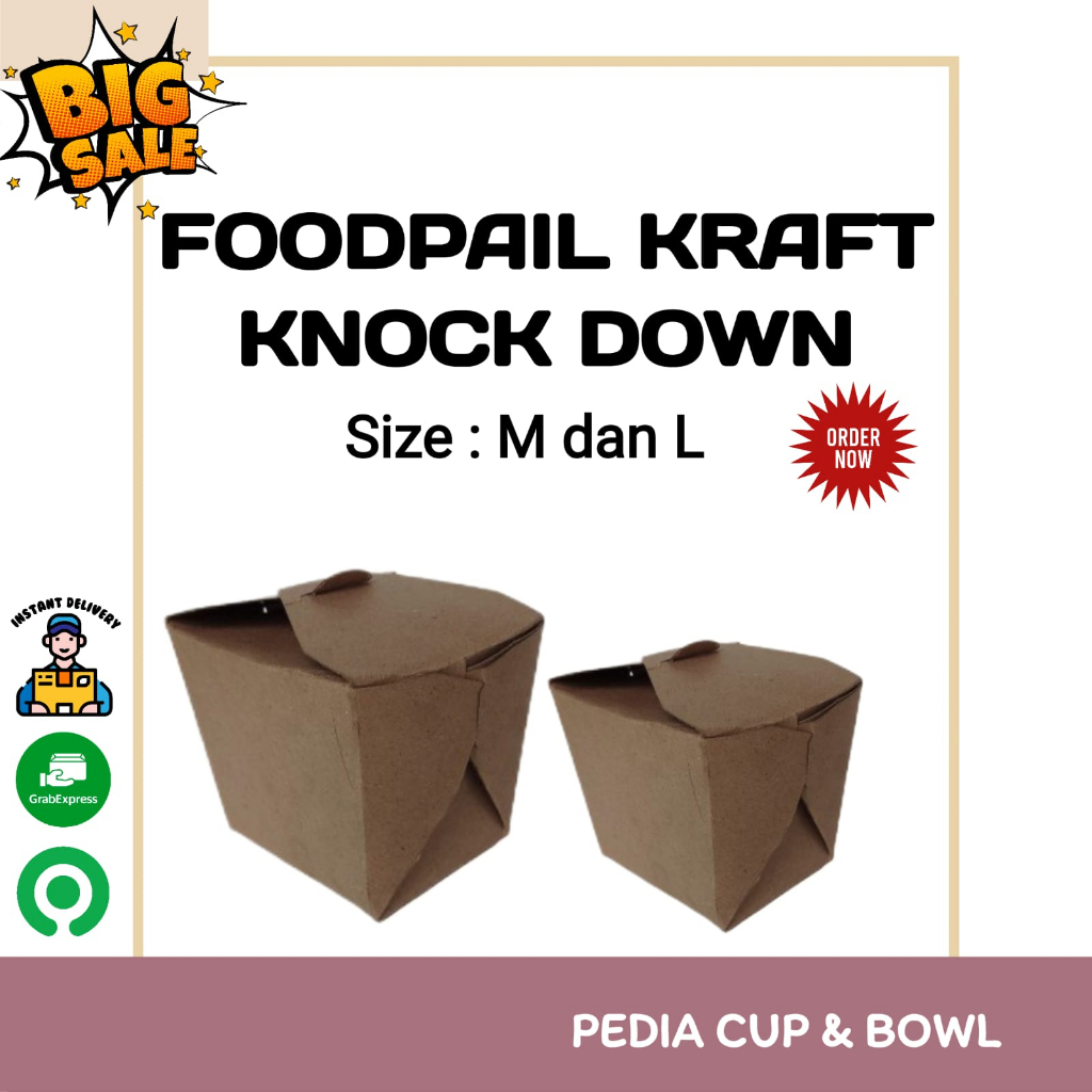 Jual Food Pail Tempat Paper Lunch Box Kotak Makan Nasi Kotak Food Rice ...