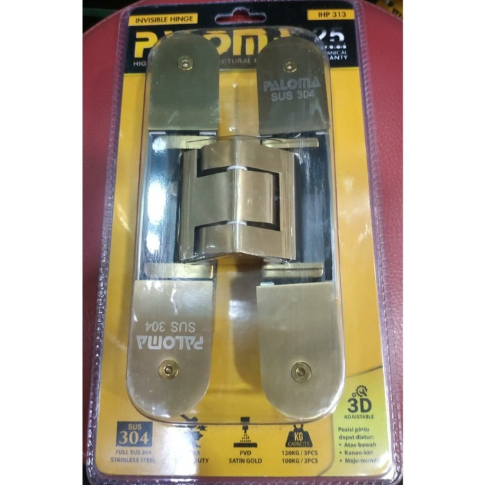 Jual Paloma IHP 313 Invisible Hinge Paloma Engsel Tanam P100 Satin Gold ...