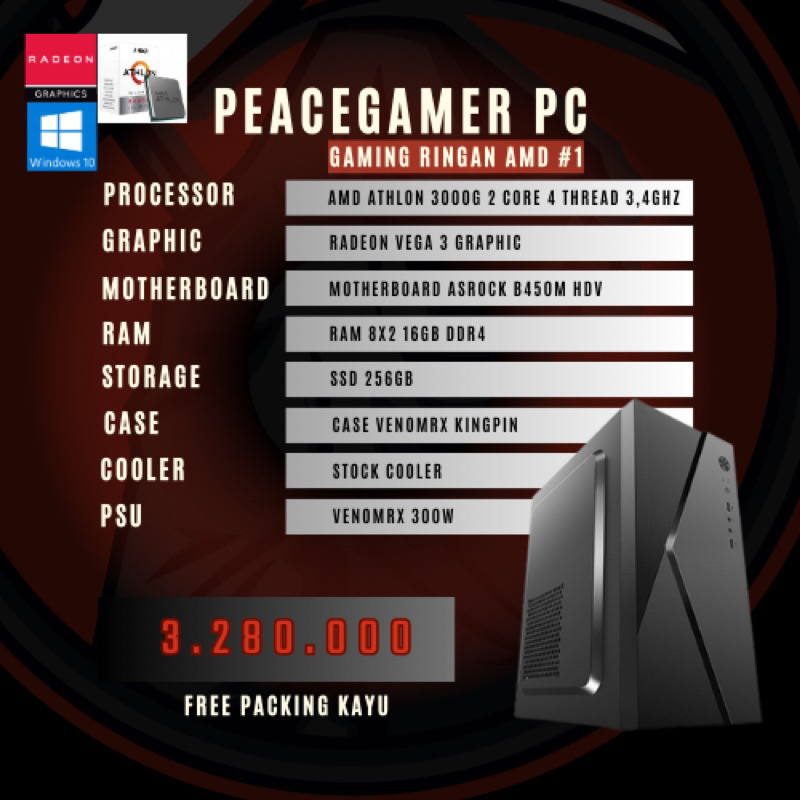 Jual PC GAMING RINGAN AMD 1 RAKITAN PC GAMING PEACEGAMER | Shopee Indonesia