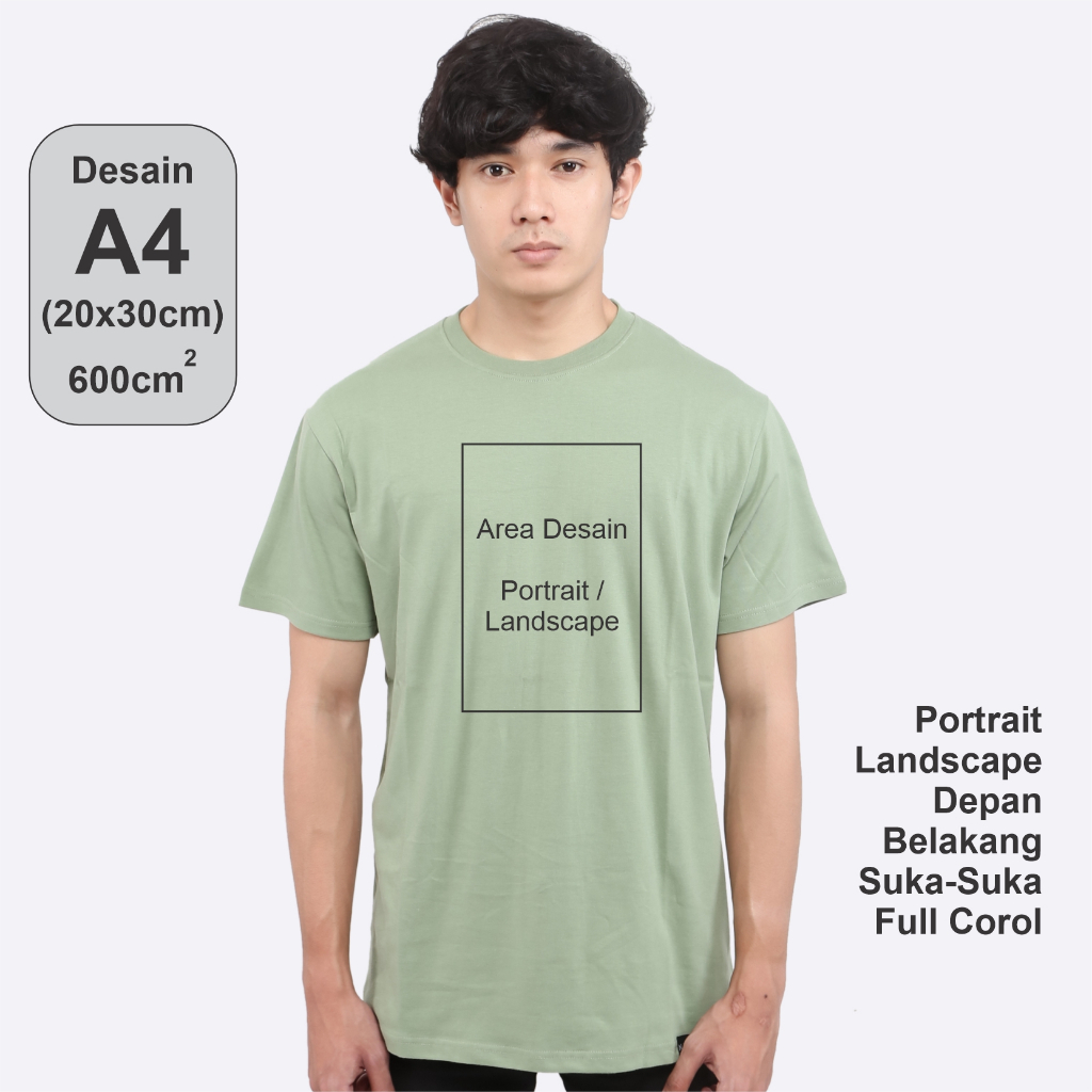 Jual Green Mint Kaos T Shirt Custom sablon print DTF Unisex Premium ...