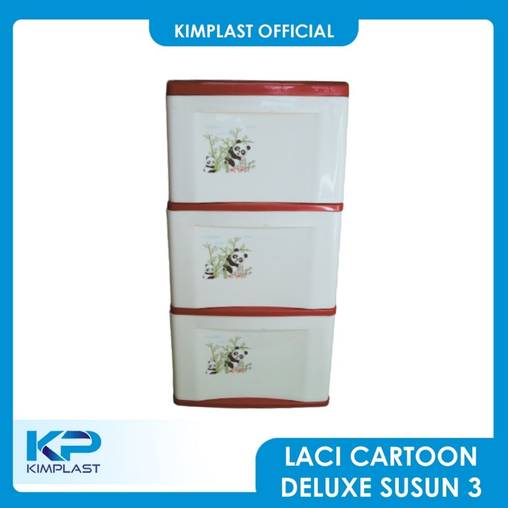 Jual KIMPLAST Laci Cartoon Deluxe Susun 3 Gambar Panda/ Laci Plastik ...