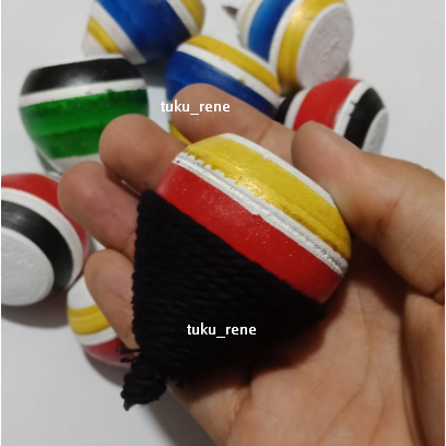 Jual 6.6 BIG PROMO gangsing kayu/gasing jadul mainan tradisional (PAKET ...