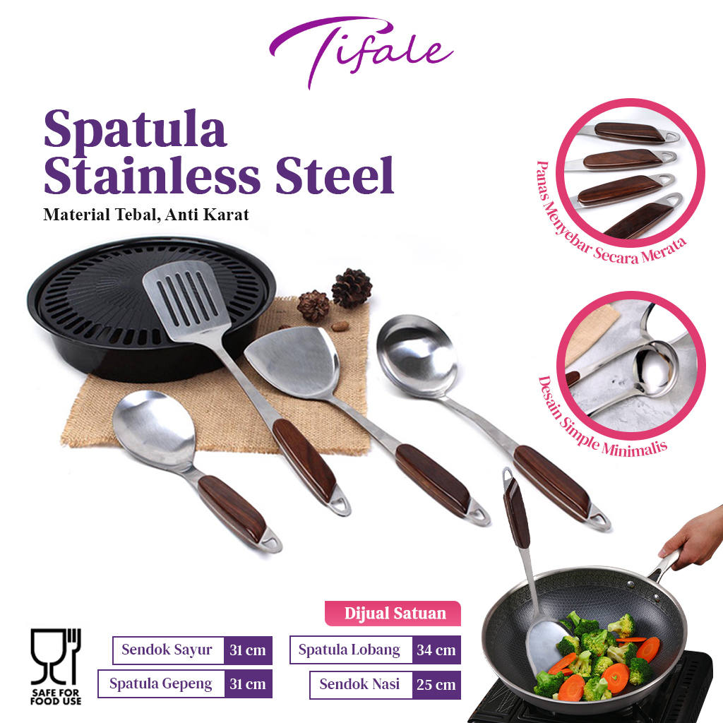 Jual Tifale Sodet Stainless Steel 4Pcs Spatula Sutil Susuk Penggorengan ...