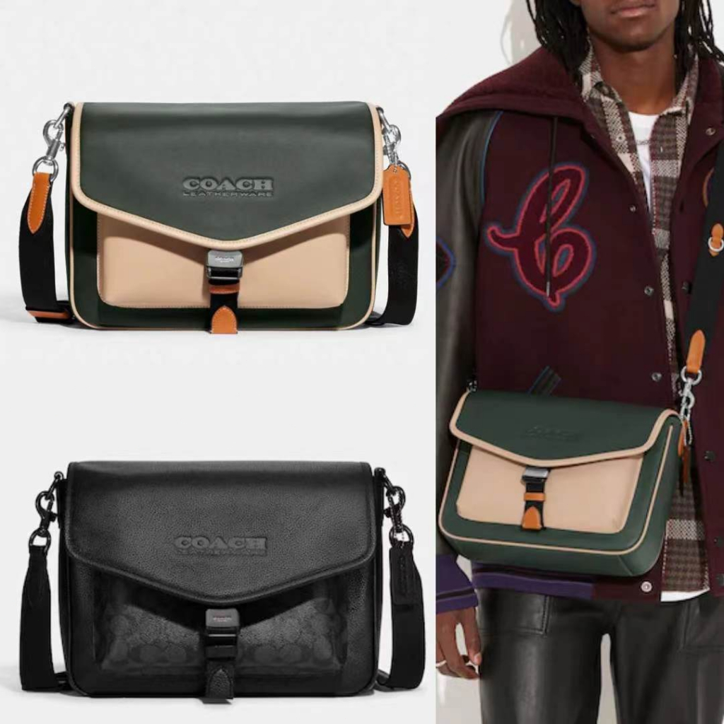 Jual Coach CH755 753 Men's Bag Colored CHARTER Messenger Bag Cow ...