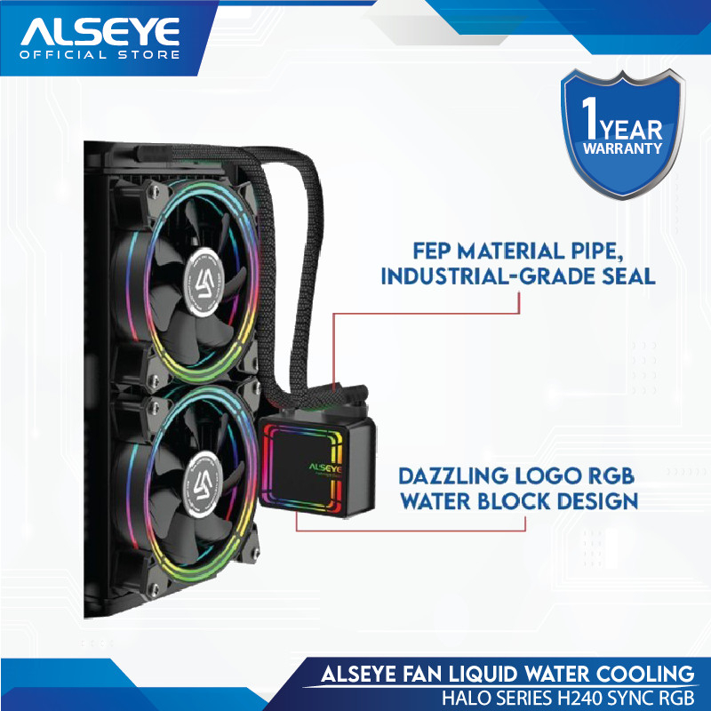 Jual Alseye Fan Liquid Water Cooling Halo Series H240 RGB SYNC | Shopee ...