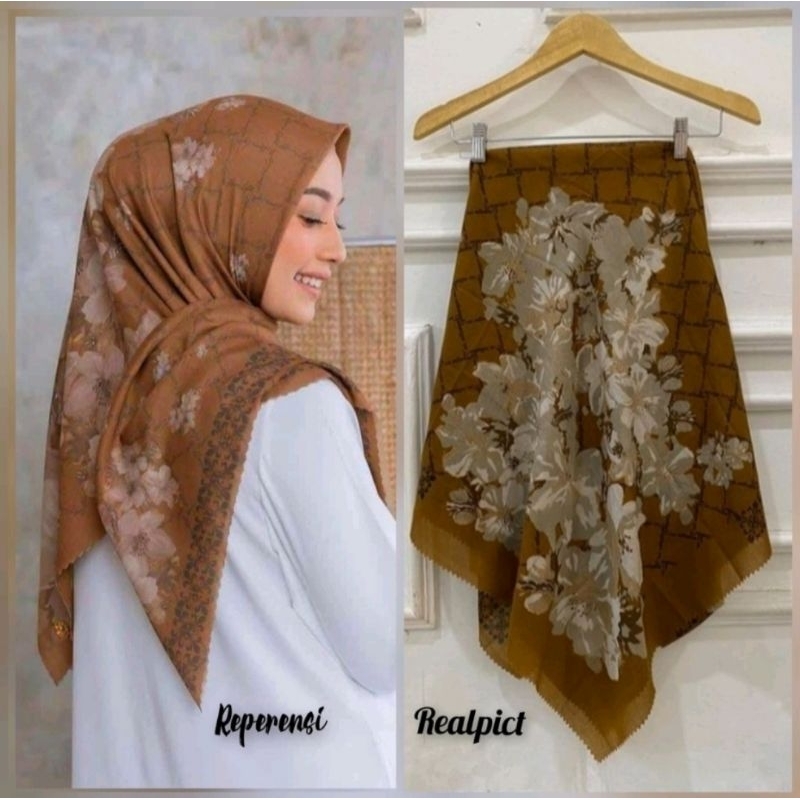 Jual Hijab Segi Empat Motif Terbaru Denay KW Laser Cut Bahan Voal Murah | Shopee Indonesia