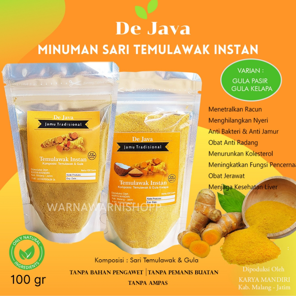 Jual Minuman Sari Temulawak Instan Dejava Temulawak Bubuk Minuman Jamu ...