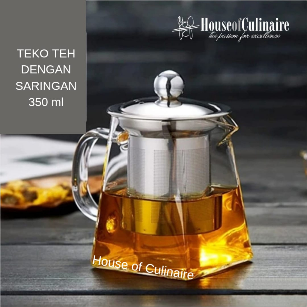 Jual Teko Teh Model Kotak 350 ml Dengan Saringan Teko Teh Tahan Panas ...