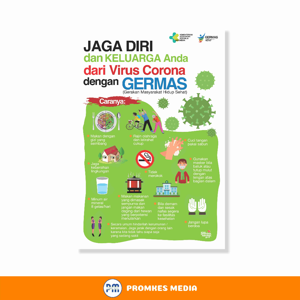 Jual Poster Kesehatan, Jaga Diri & Keluarga dari Virus, Mencegah Virus C19 | Shopee Indonesia