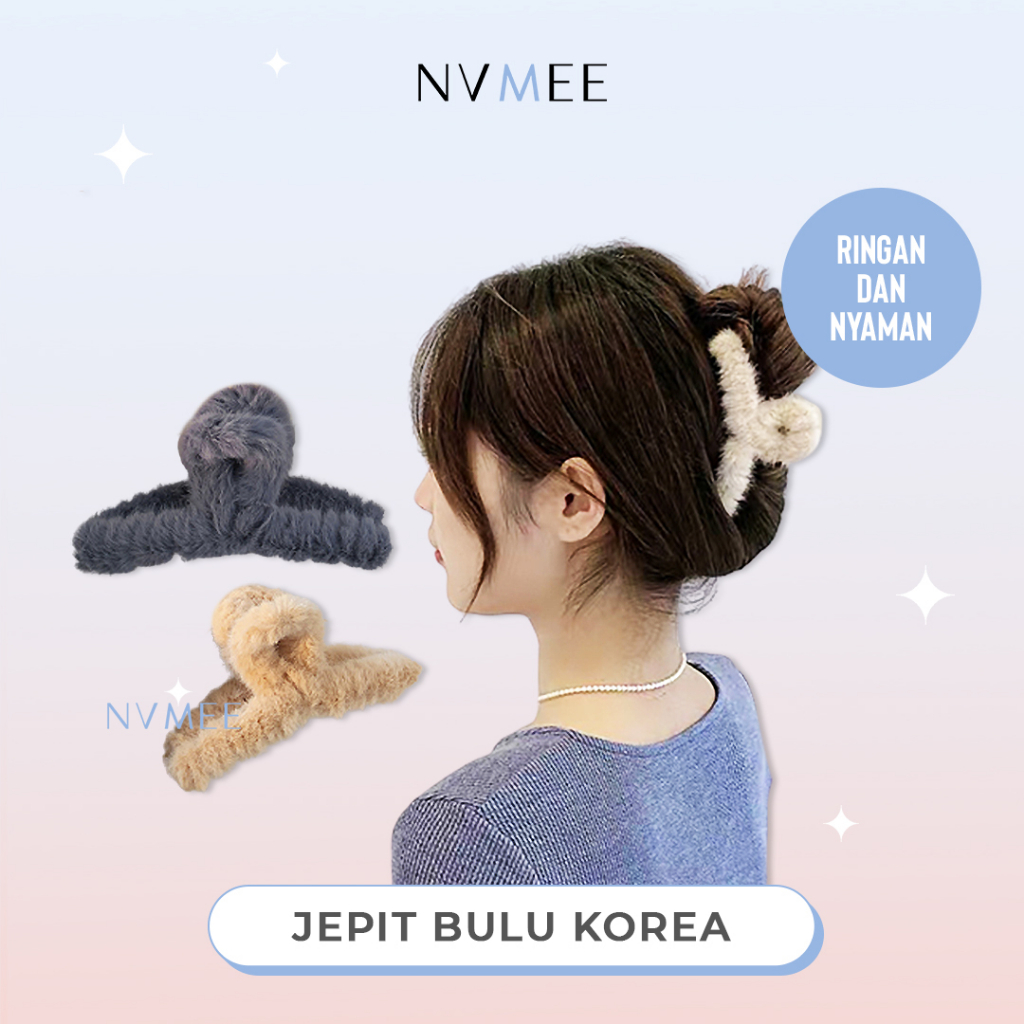Jual NVMEE Jepit Rambut Bulu Korean Hairclip | Shopee Indonesia