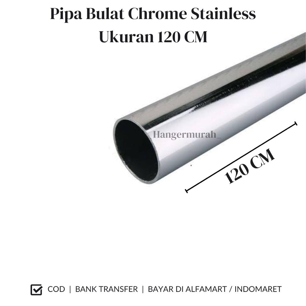 Jual Pipa Bulat Chorme Stainless 1" x 120 cm | Pipa Bulat Ukuran 1,2 M ...