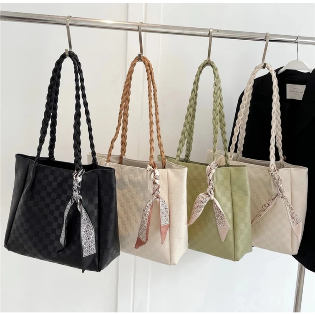 Jual Tote Bag Wanita - Tas Wanita Korea (free syal) - Tas Bahu Wanita ...